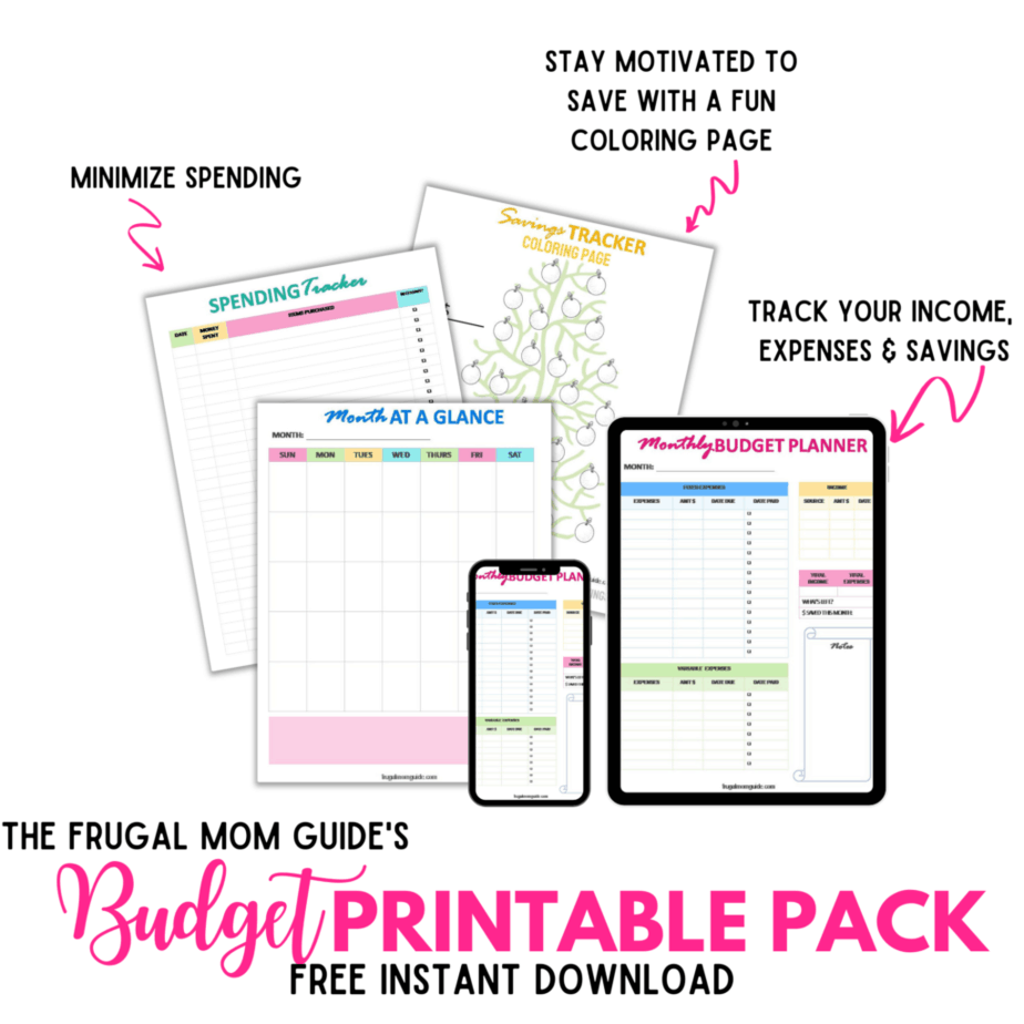 Budget Printable Pack - The Frugal Mom Guide